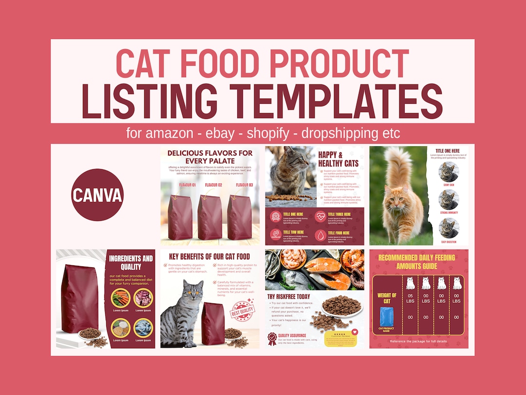 Cat Food Amazon Listing Templates, Cat Food Listing Templates, Pet Food ...