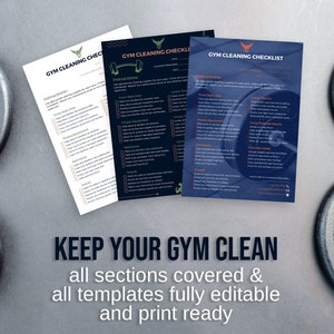Printable Gym Cleaning Checklist: Editable Canva Template (A4) - Etsy