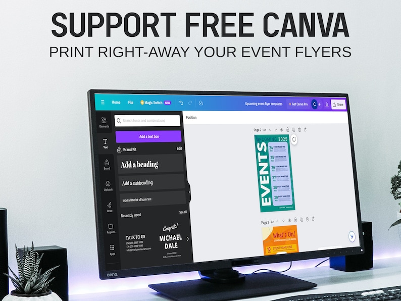 Upcoming Events Templates: 10 Editable Canva Flyers (digital Download ...