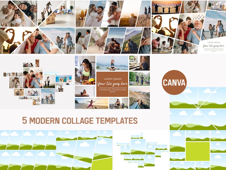 Modern Photo Collage Template: A4 Landscape Grid (digital Download) - Etsy