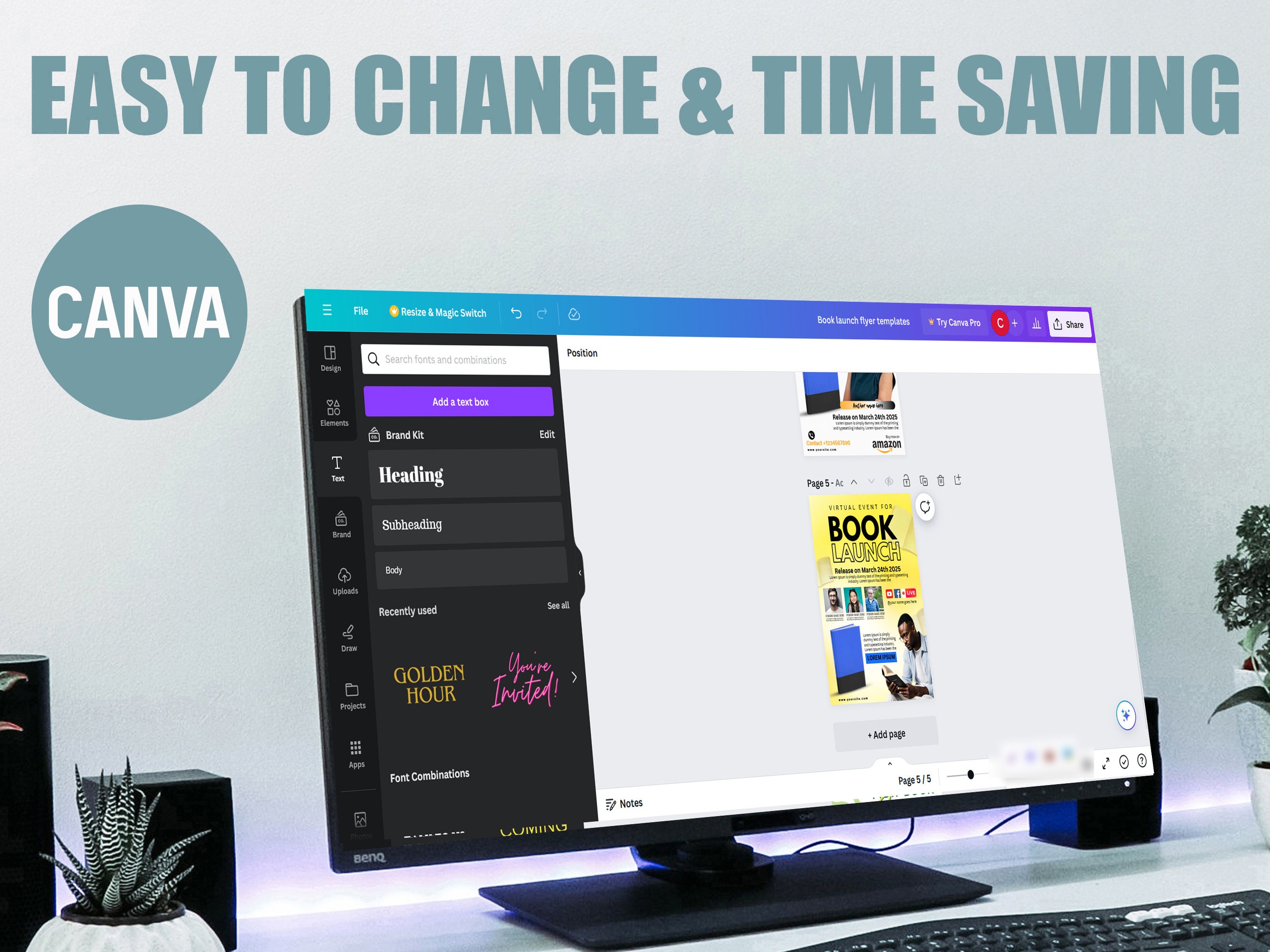 Editable Book Launch Flyer Template: Canva Event Poster (5 Designs) - Etsy