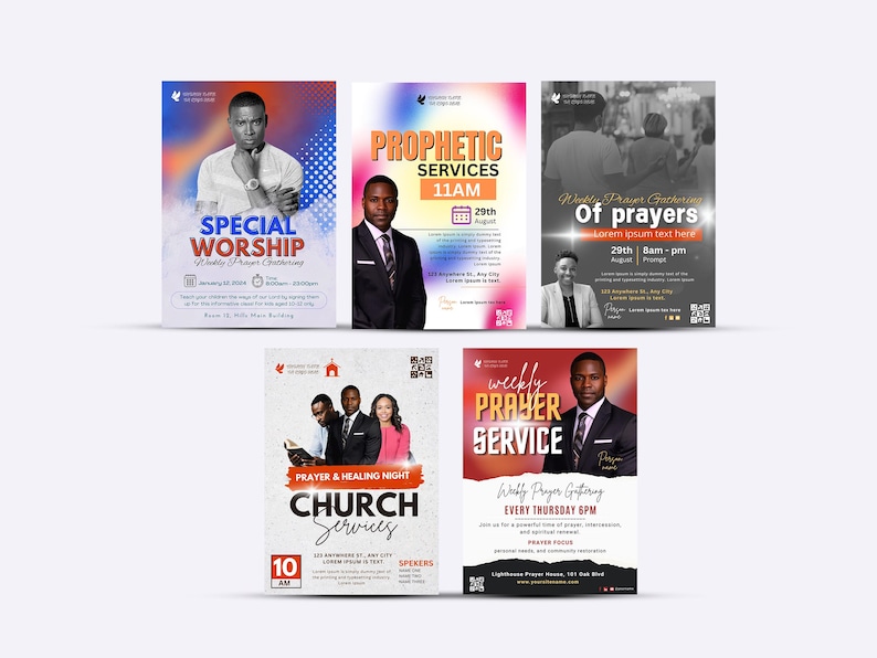 Editable Church Service Flyer Template: Worship & Prayer (canva) - Etsy