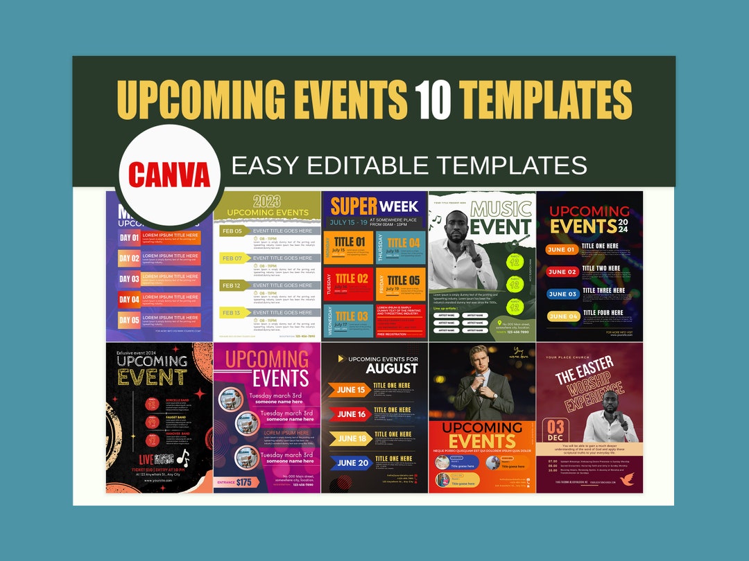 Editable Upcoming Events Templates: Canva Event Posters (digital ...