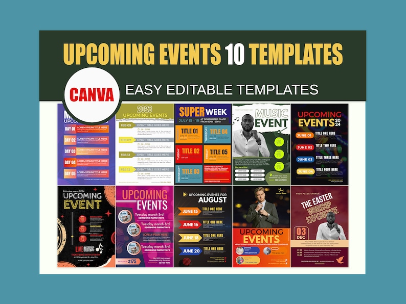 Editable Upcoming Events Templates: Canva Event Posters (digital ...