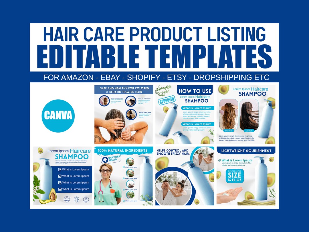 Amazon Product Listing Template, Amazon Shampoo Template, Ebay Listing ...