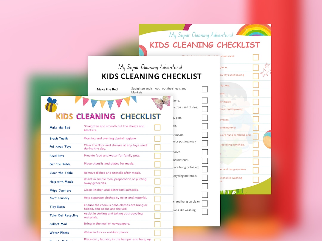 Kids Cleaning Checklist: Editable Canva Template (digital Download) - Etsy
