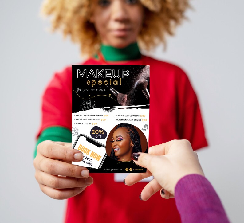 DIY Makeup Services Flyer, Makeup Service Flyer, Editable Makeup Flyer ...