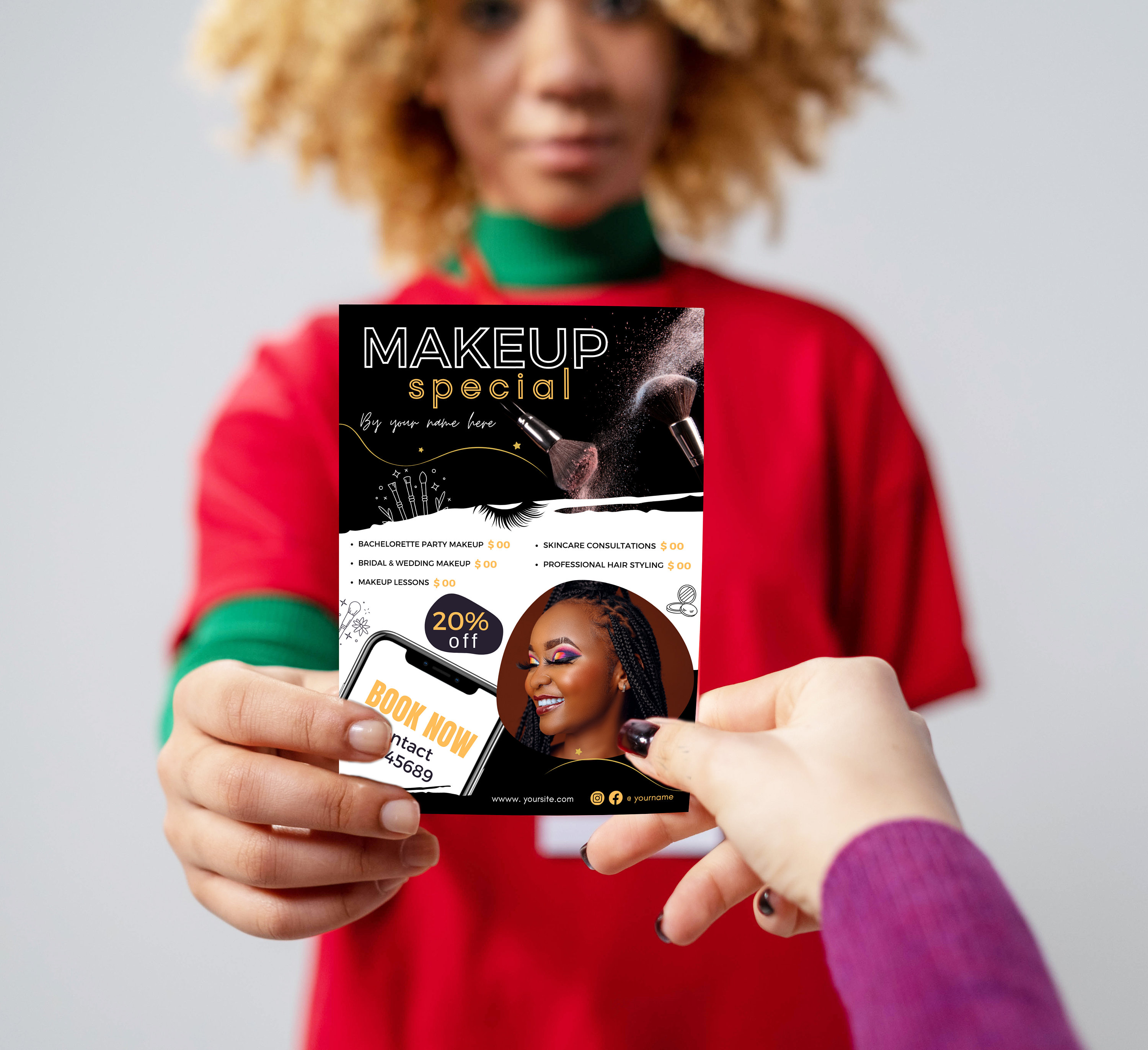 DIY Makeup Services Flyer, Makeup Service Flyer, Editable Makeup Flyer ...