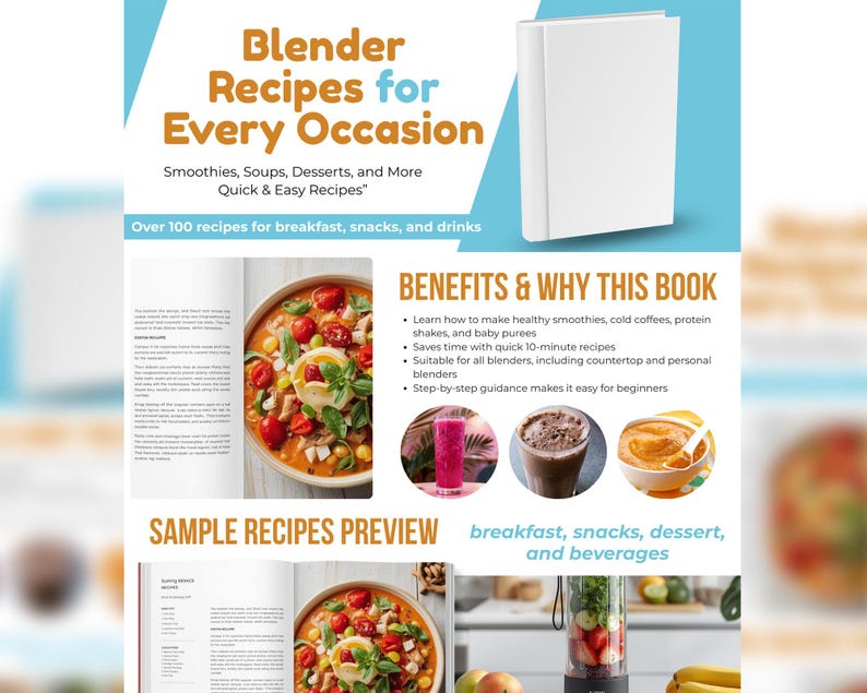 Editable A+ Content Template for Blender Recipe Book Listings ...