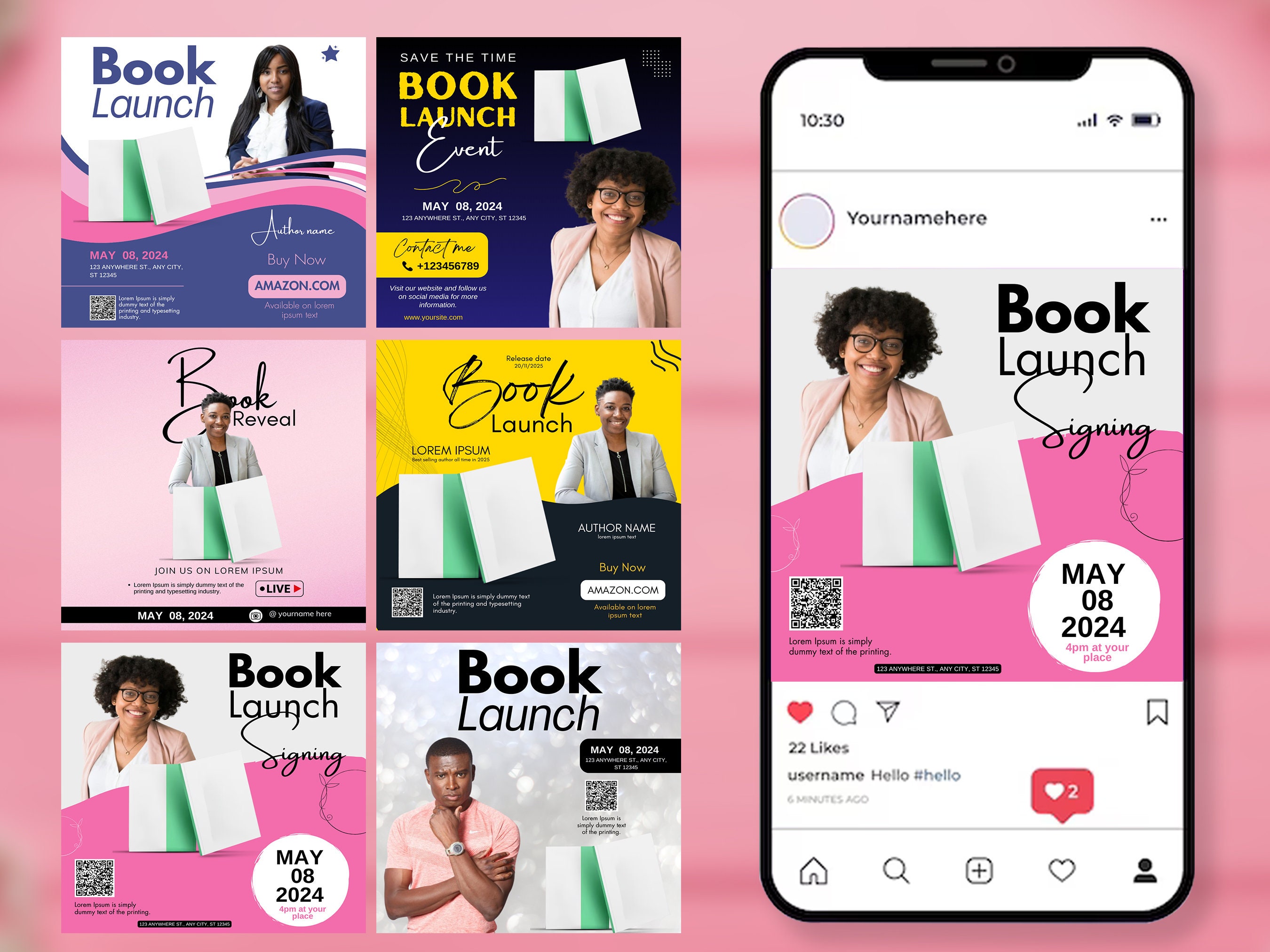 Instagram Book Launch Flyer Template, Book Launch Event Template ...