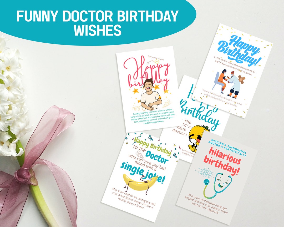 5 Funny Doctor Birthday Wish, Editable Doctors Birthday Card, Funny ...
