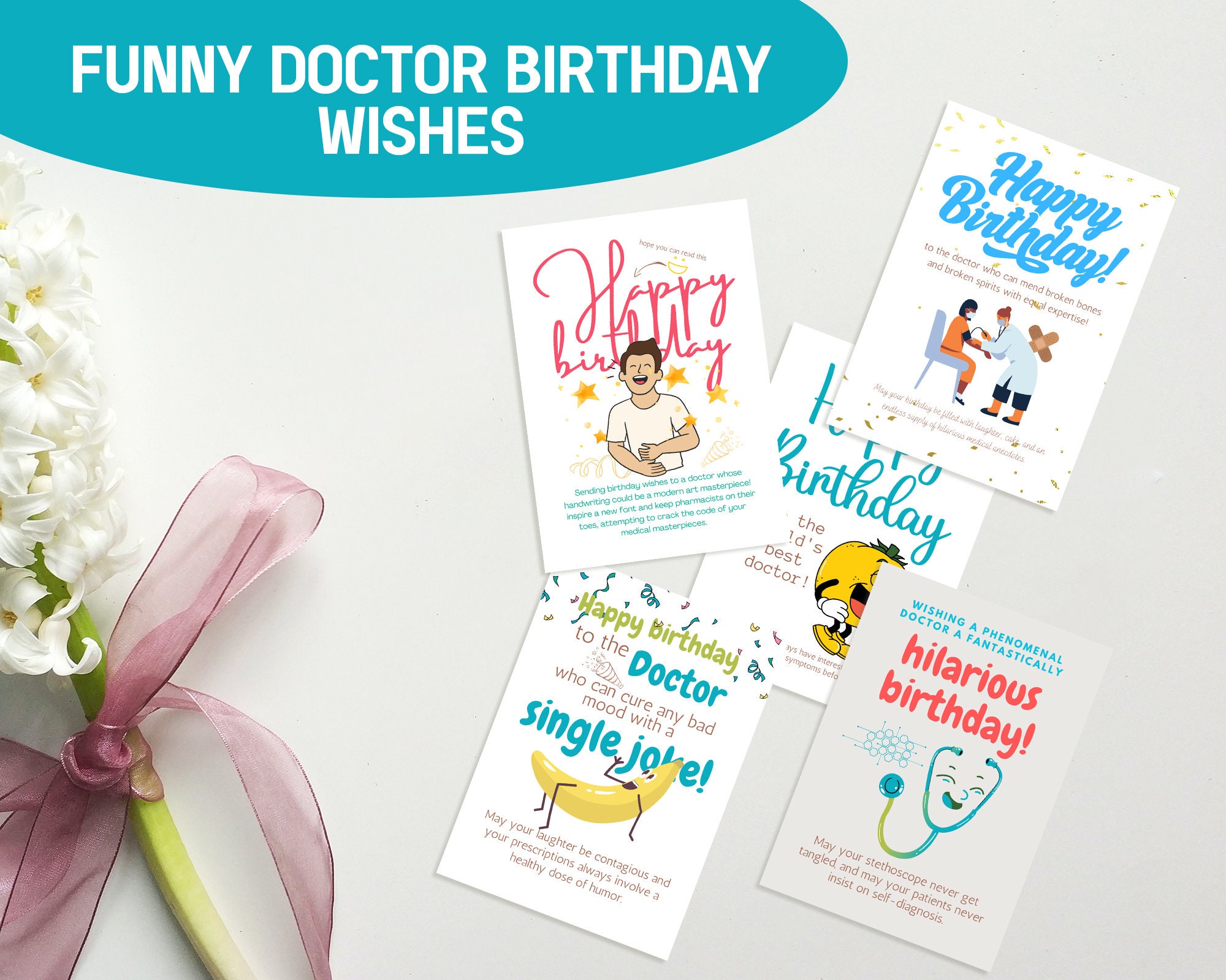 5 Funny Doctor Birthday Wish, Editable Doctors Birthday Card, Funny ...