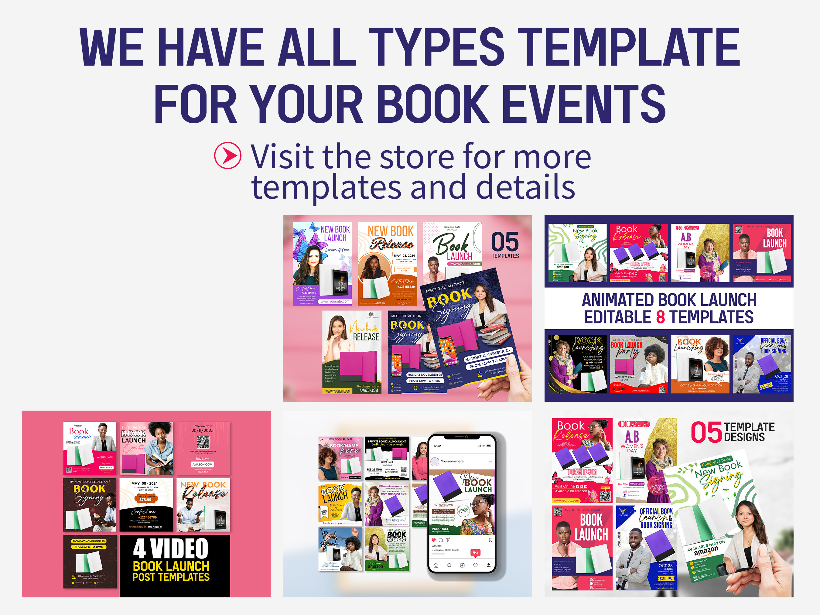 Book Launching Invitation Template, Book Event Template, Book Launch ...