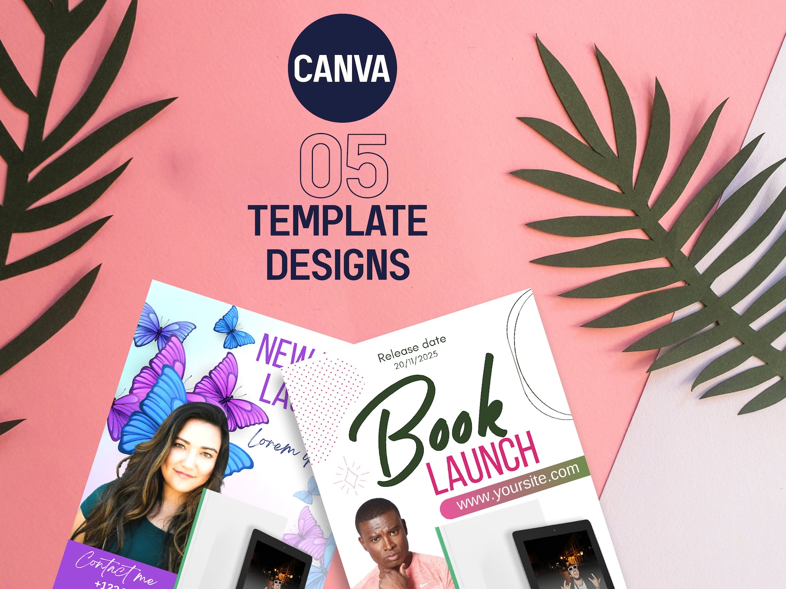 Editable Book Launch Flyer Template: Canva Author Event Poster (5 ...