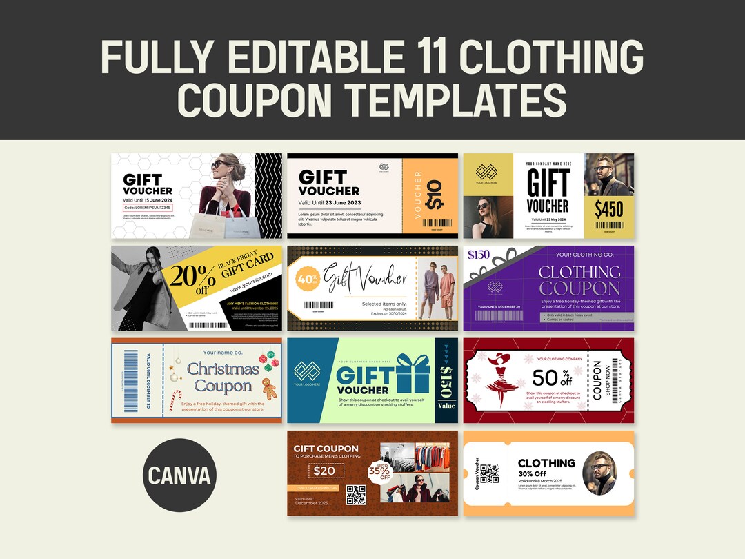 Printable Clothing Store Coupon Template, Coupon Templates, Voucher ...