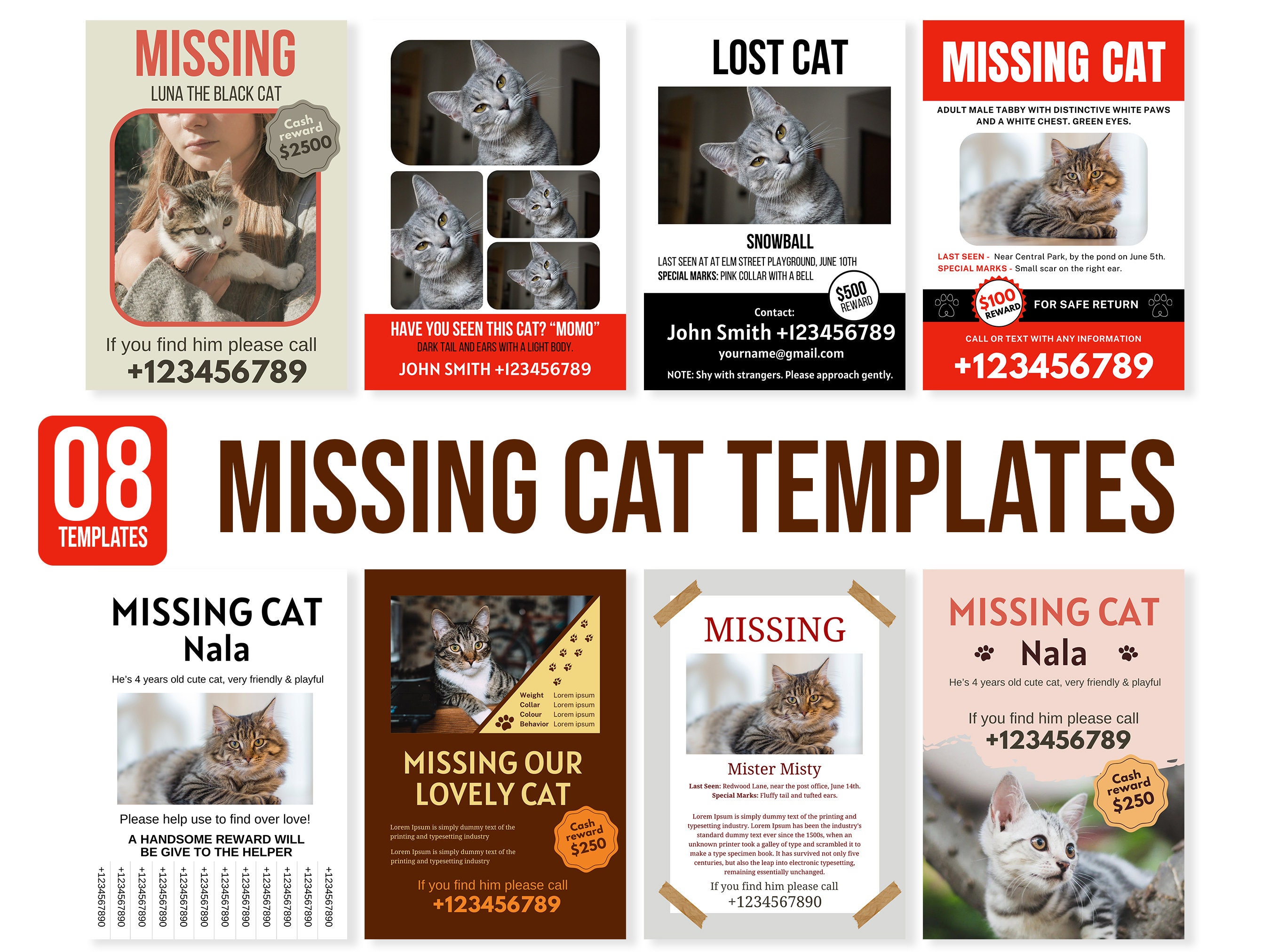 Missing Cat Editable Templates Missing Cat Flyer Missing - Etsy