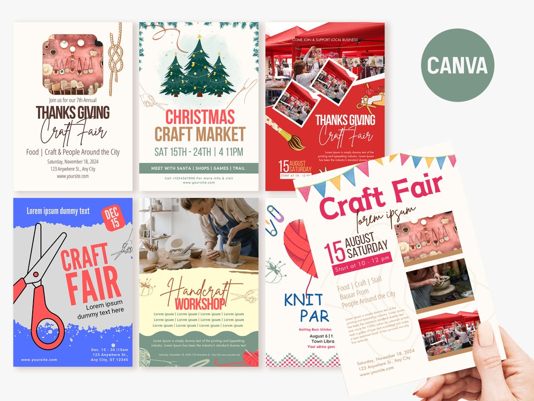 Craft Event Templates, Craft Flyer, Craft Fair, CANVA Template, Event ...