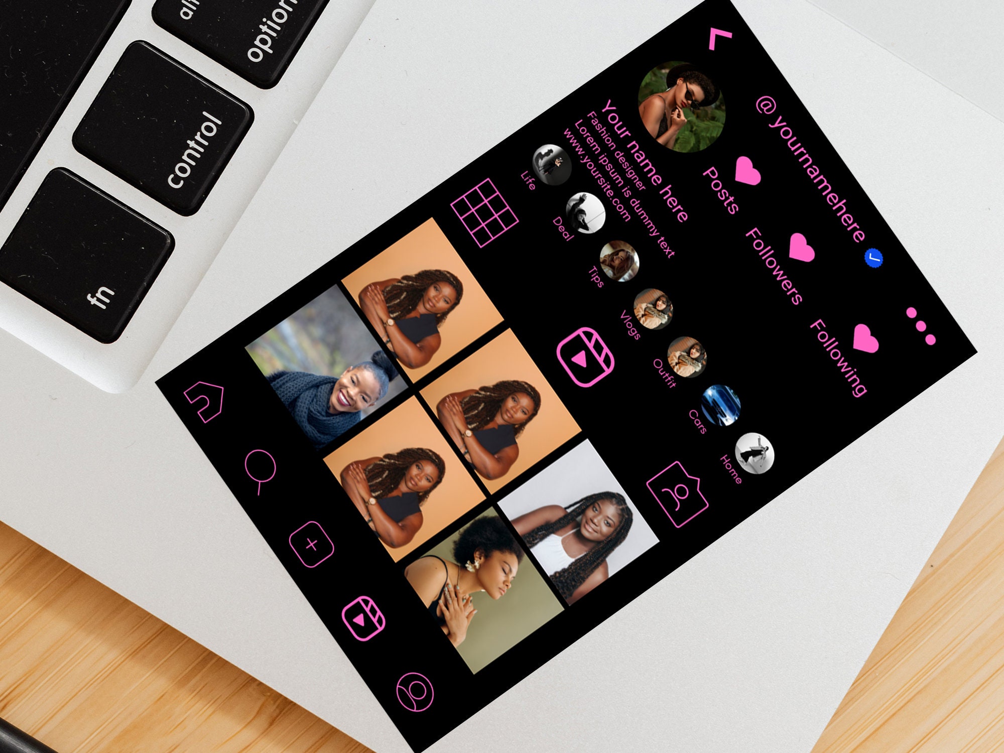 Black IG Business Card Instagram Business Card Template - Etsy