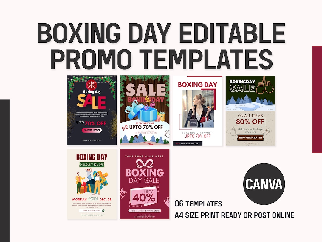 Boxing Day Promo Templates, Editable Boxing Day Flyer, Promo Flyers ...