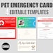 Pet Emergency Contact ID, Pet Home Alone Templates, Emergency Pets at ...