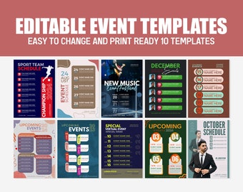 Editable Event Flyer Templates: Business Events, CANVA (A4, Digital ...