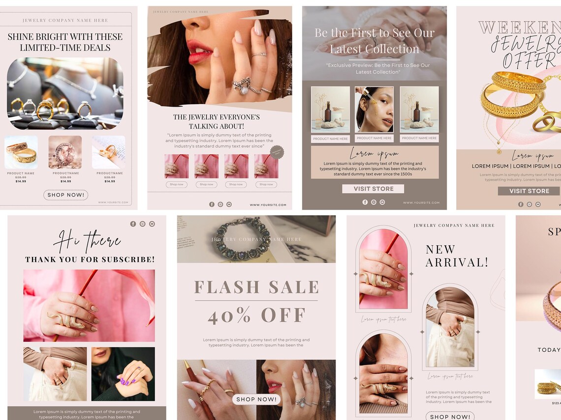 Jewelry Email Marketing Template, Jewelry Newsletter Design, Jewelry ...