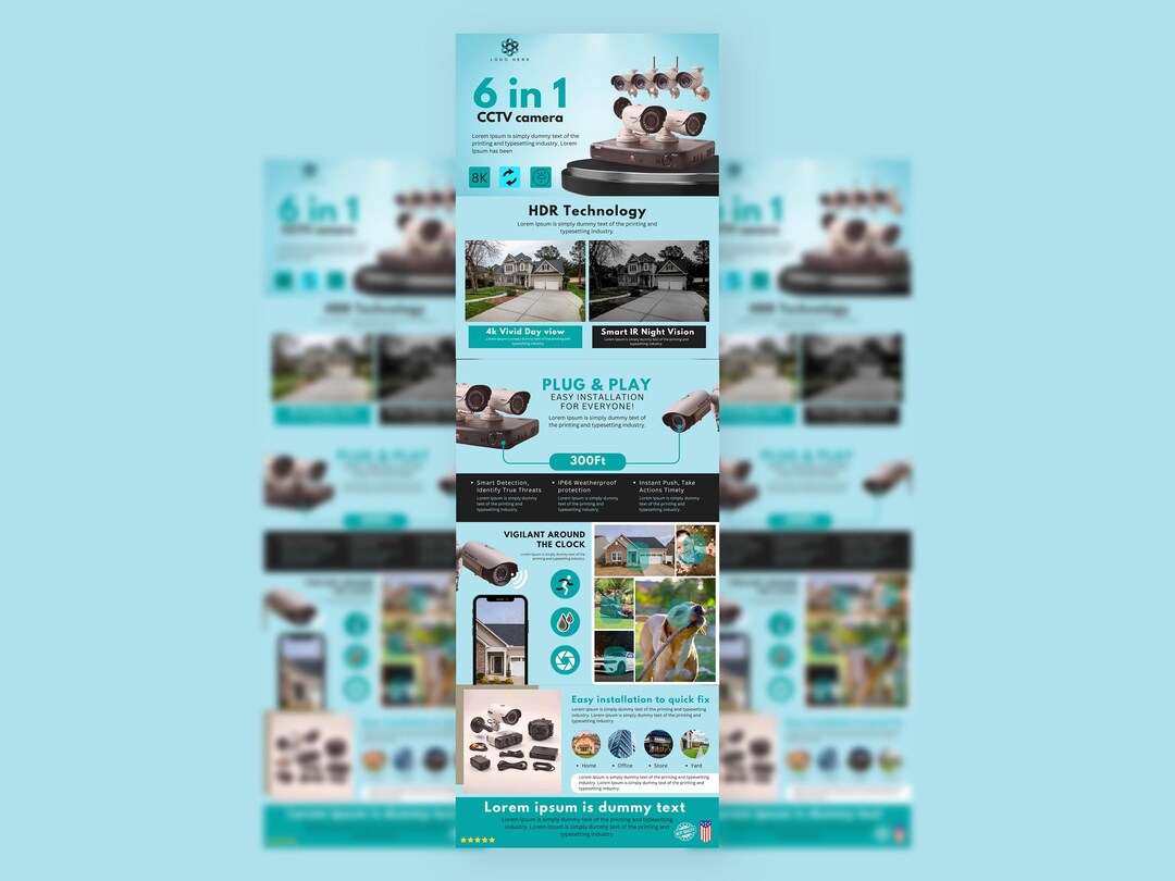 Amazon A+ Content Design Templates CCTV, Amazon EBC Design Template ...