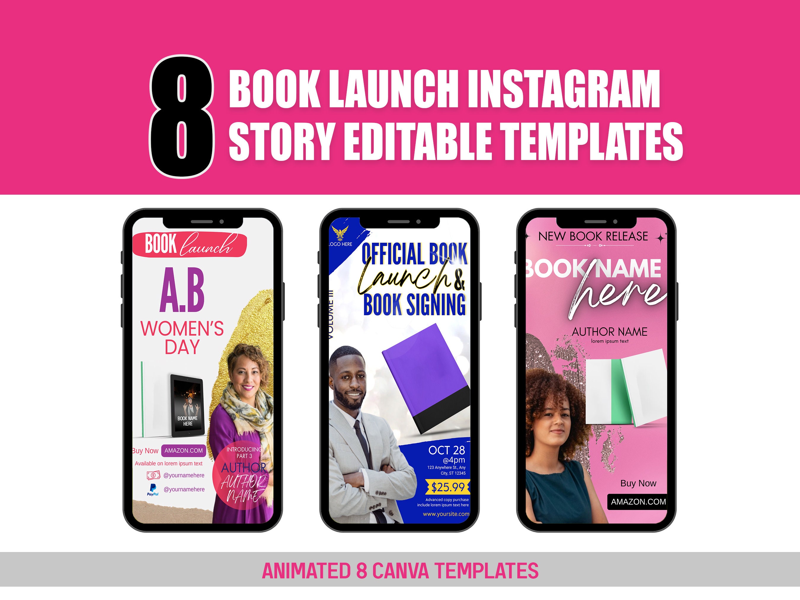 Instagram Book Launch Story Template, Animated Book Launch Template ...