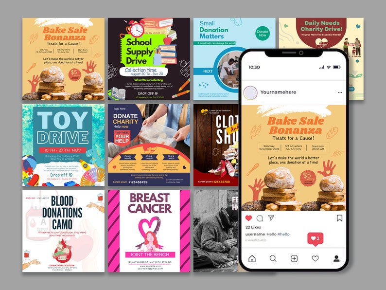 Fundraiser Instagram Post Design, Non Profit Instagram, Post Design ...