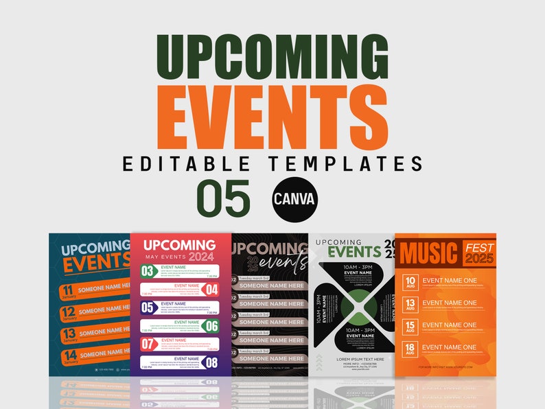 5 Upcoming Events Templates, Upcoming Events Templates Bundle, Business ...