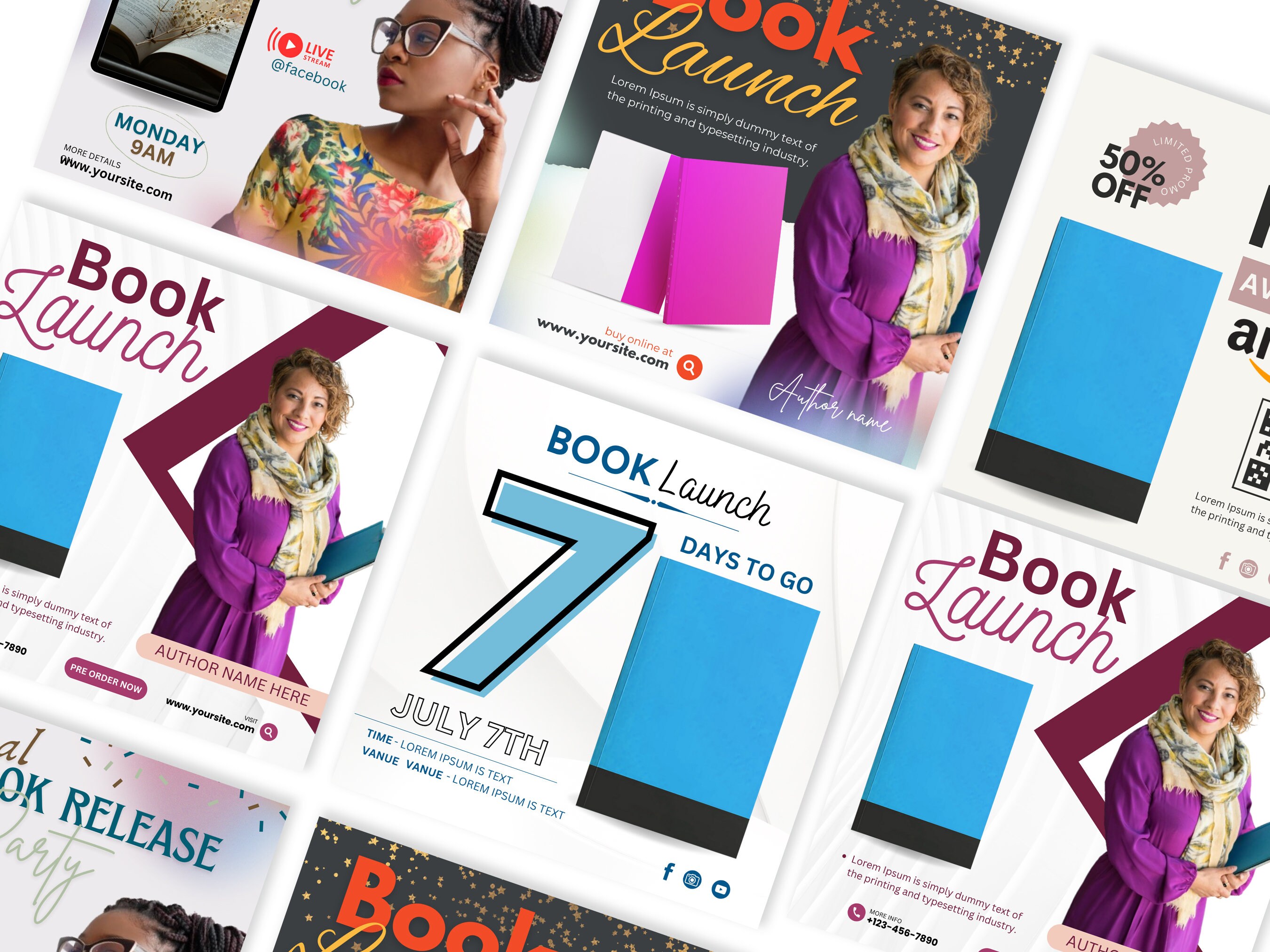 Book Launching Invitation Template, Book Event Template, Book Launch ...