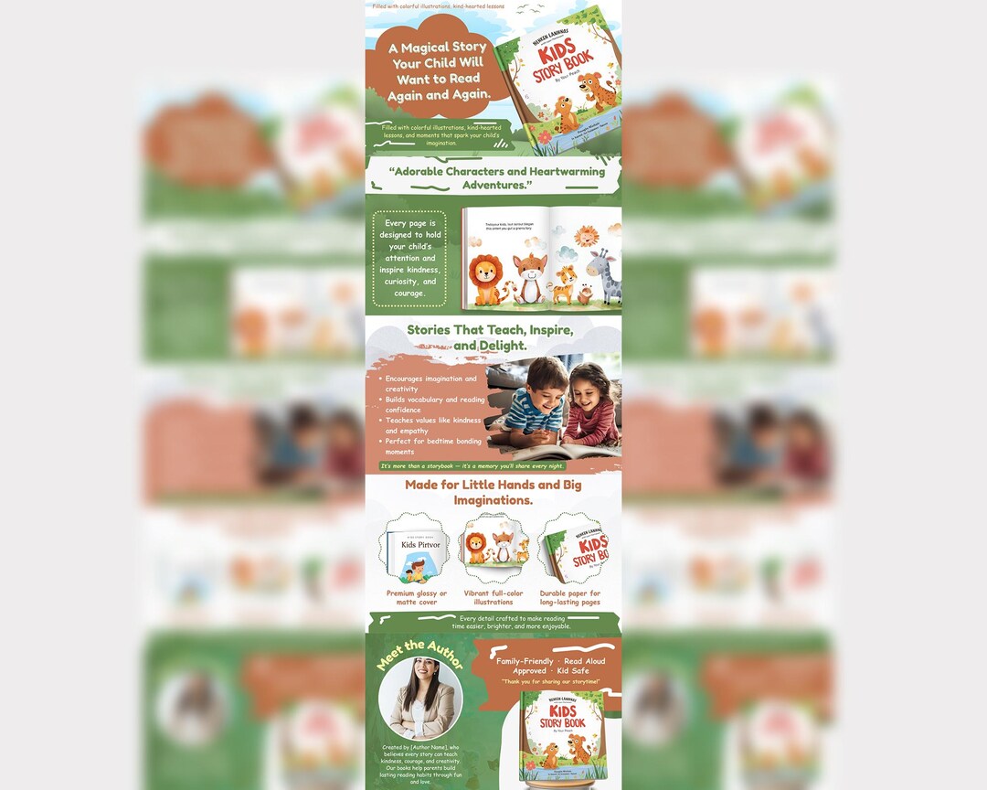 Editable Kids Story Book Amazon A+ Content Template, CANVA Template ...