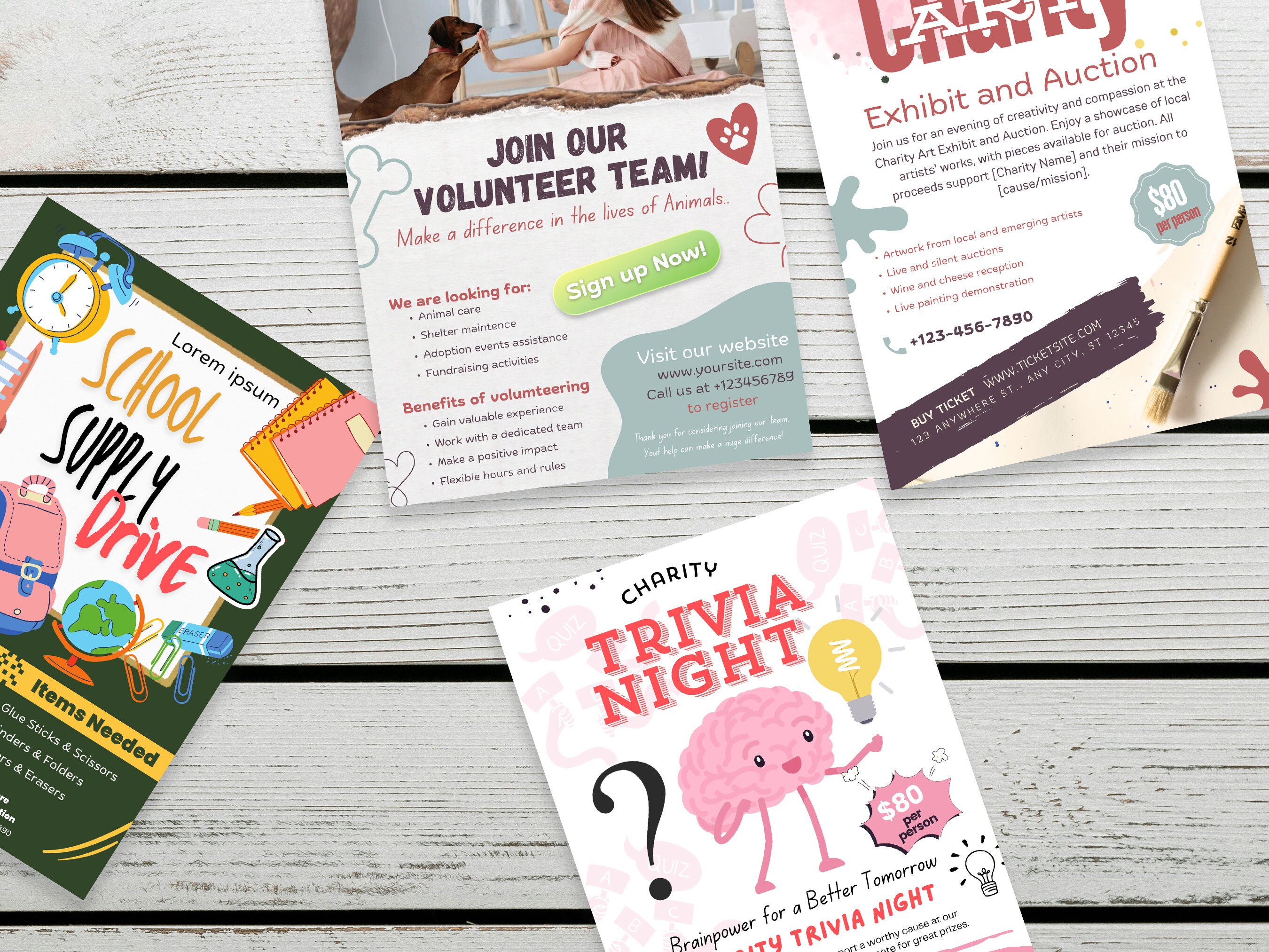 Editable Charity Event Poster Design, Fundraiser Event, Canva Template ...