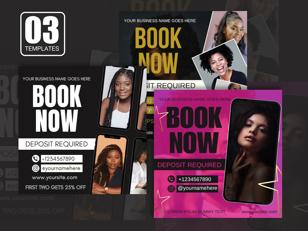 Book Now Flyer Template: Editable Canva Design (digital Download) - Etsy