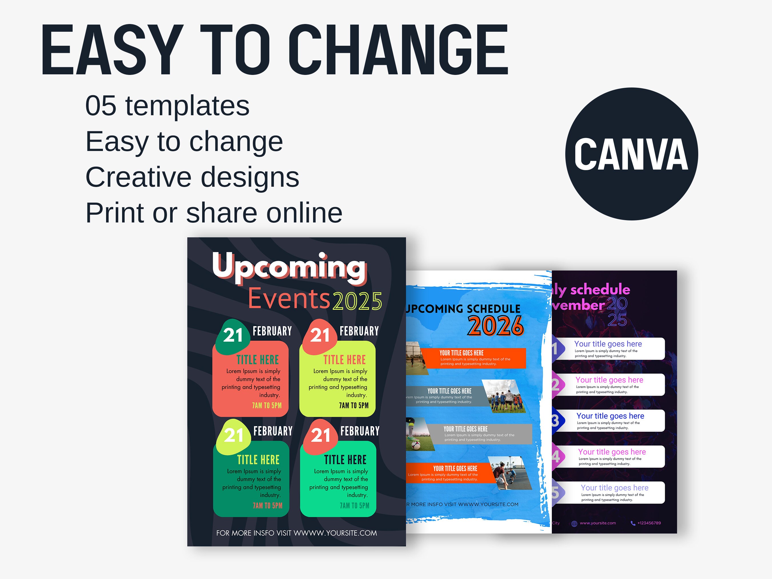 Event Flyer Templates: Editable Canva Poster Designs (digital Download ...