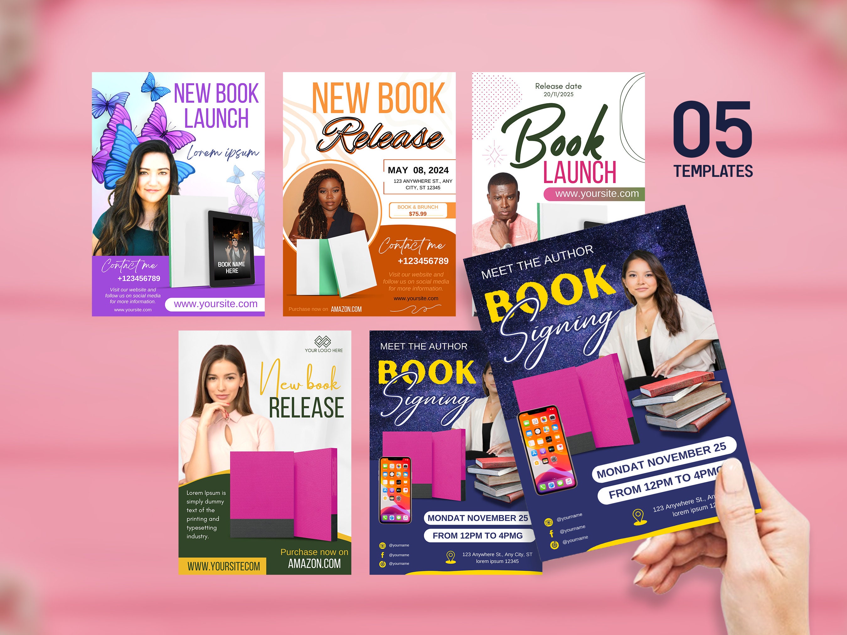 Book Signing Poster Template Author Signing Flyer Etsy