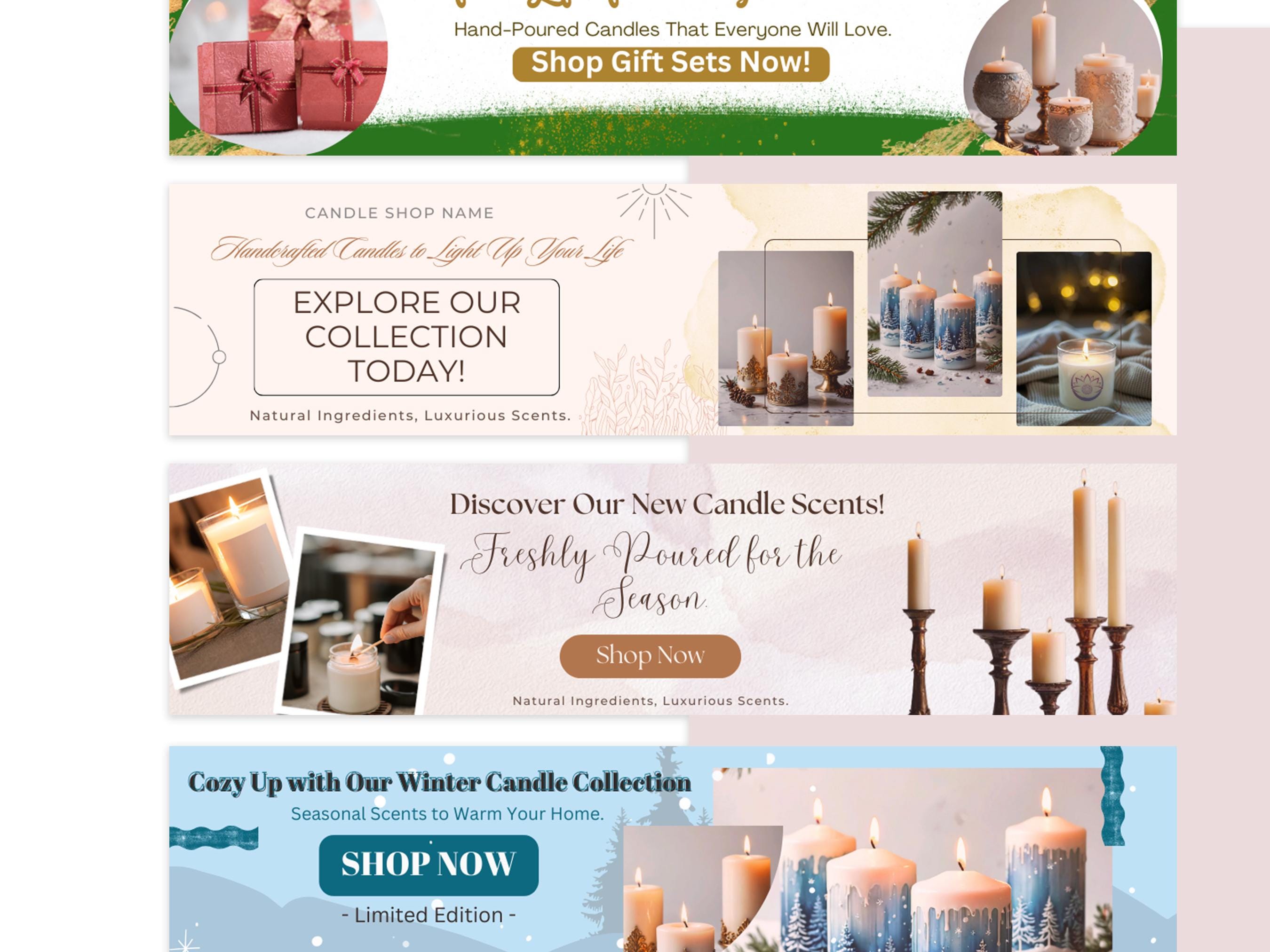Candle Shop Etsy Banner Templates: Editable Canva Designs (digital ...