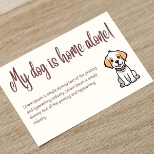 Pet Emergency Contact ID, Pet Home Alone Templates, Emergency Pets at ...