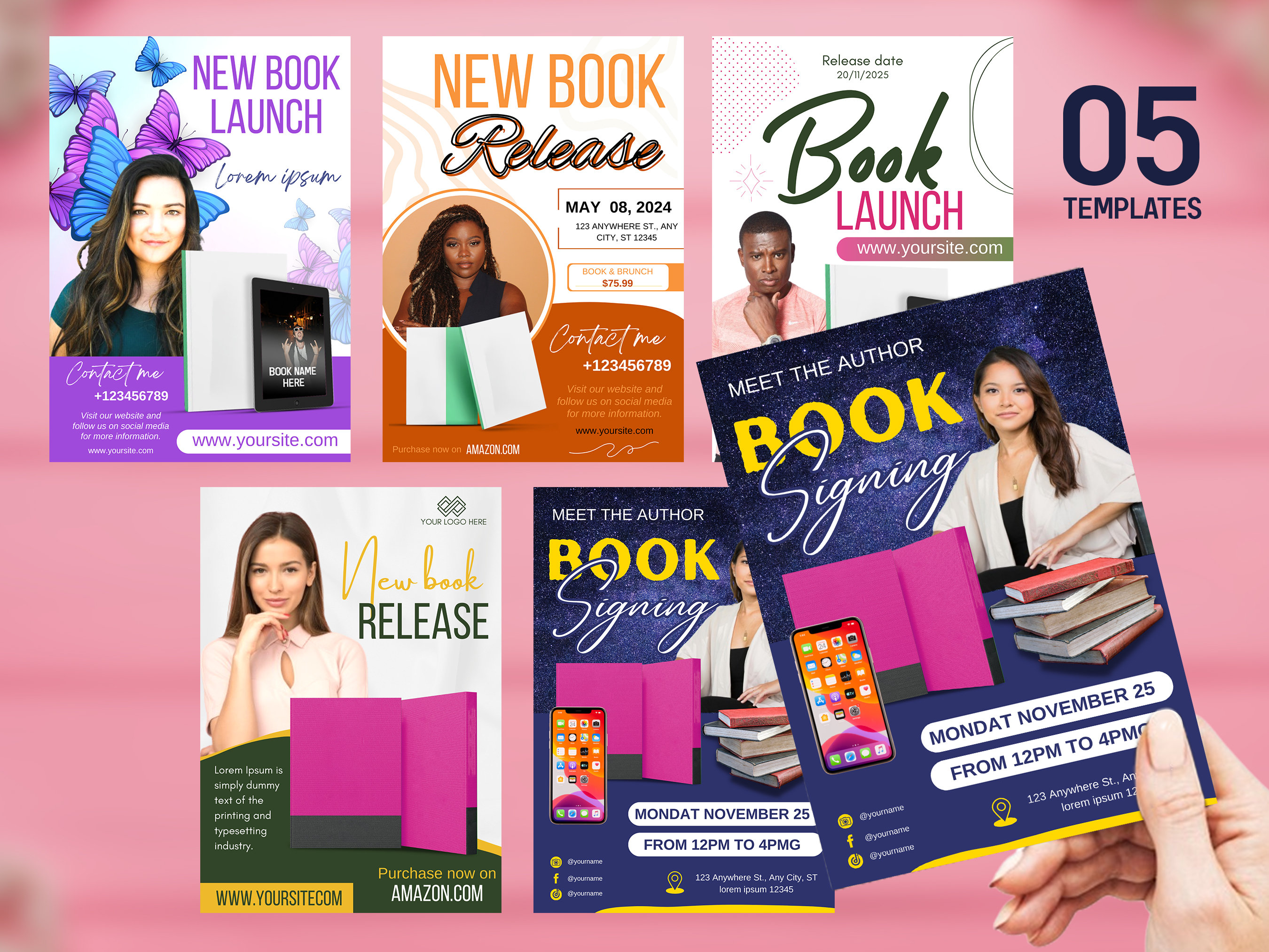 Editable Book Launch Flyer Template, Book Launch Poster Template ...