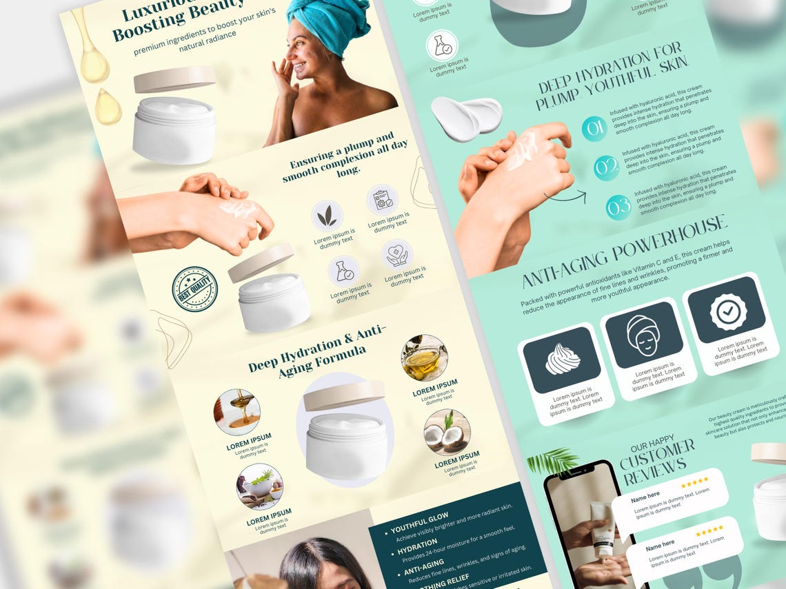 Amazon A Plus Content Templates Beauty Products, Amazon EBC Templates ...