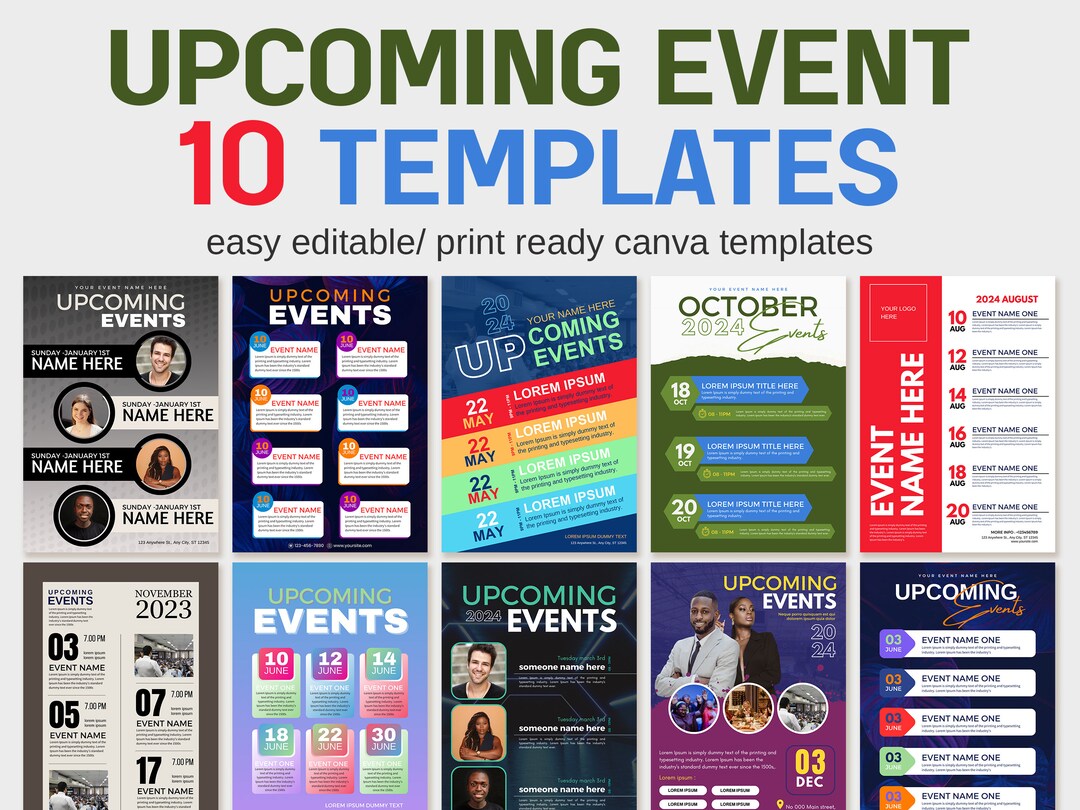 Upcoming Event Templates, Upcoming Event Templates Bundle, Event ...