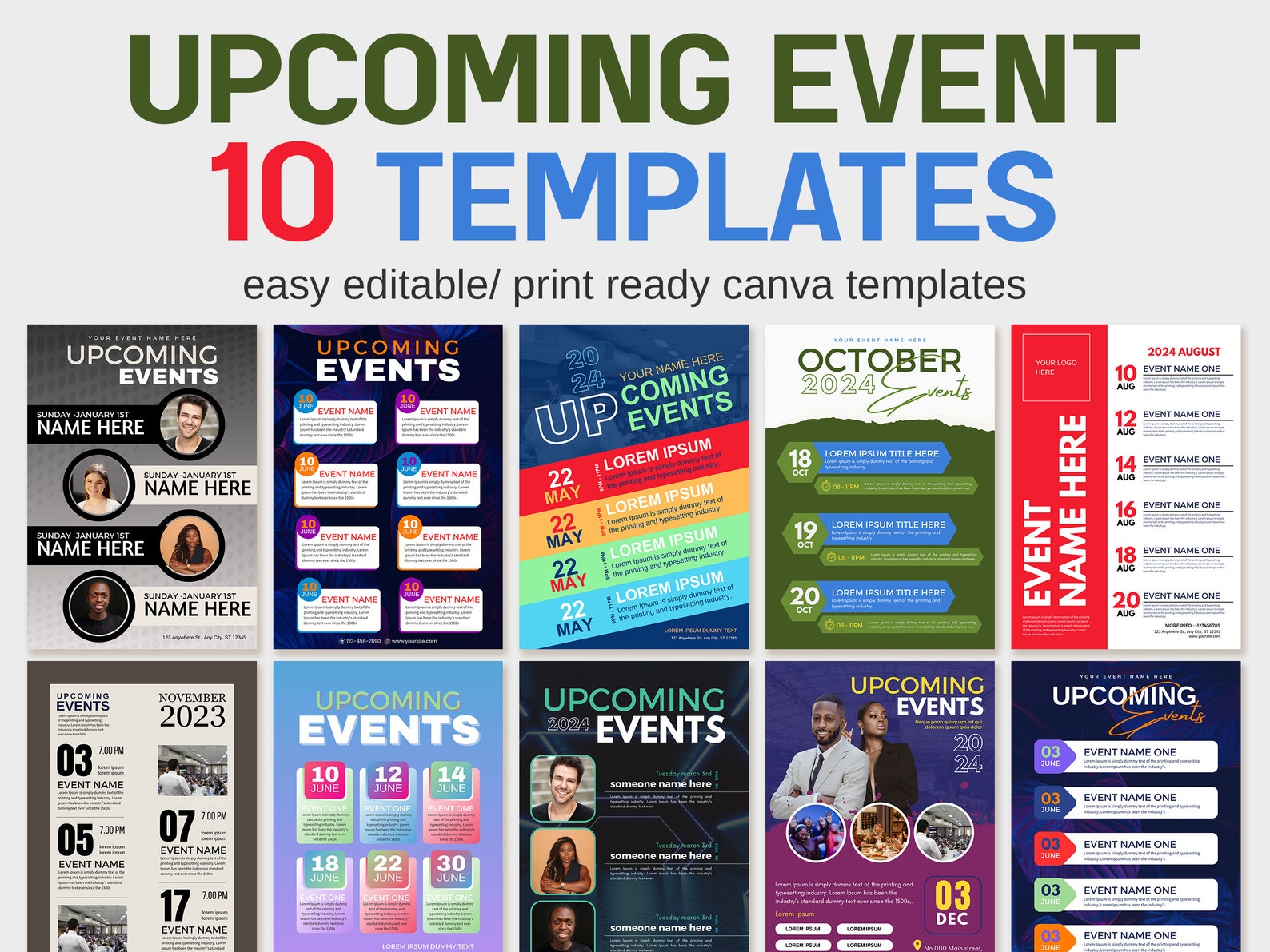 Upcoming Event Templates, Upcoming Event Templates Bundle, Event ...