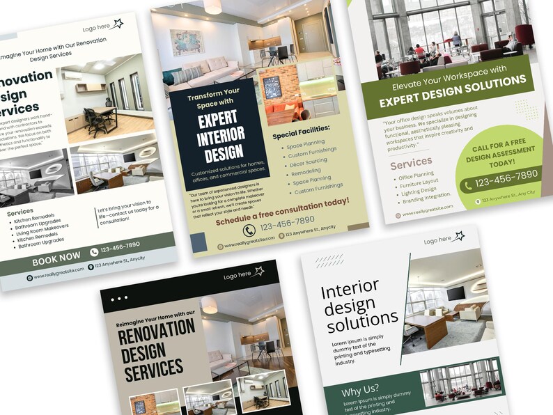 Interior Design Services Flyer: Canva Template (digital Download) - Etsy