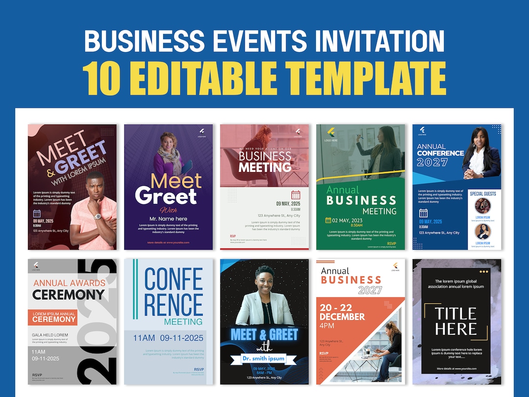 Business Events Invitation Template, Meet and Greet Flyer, Event ...