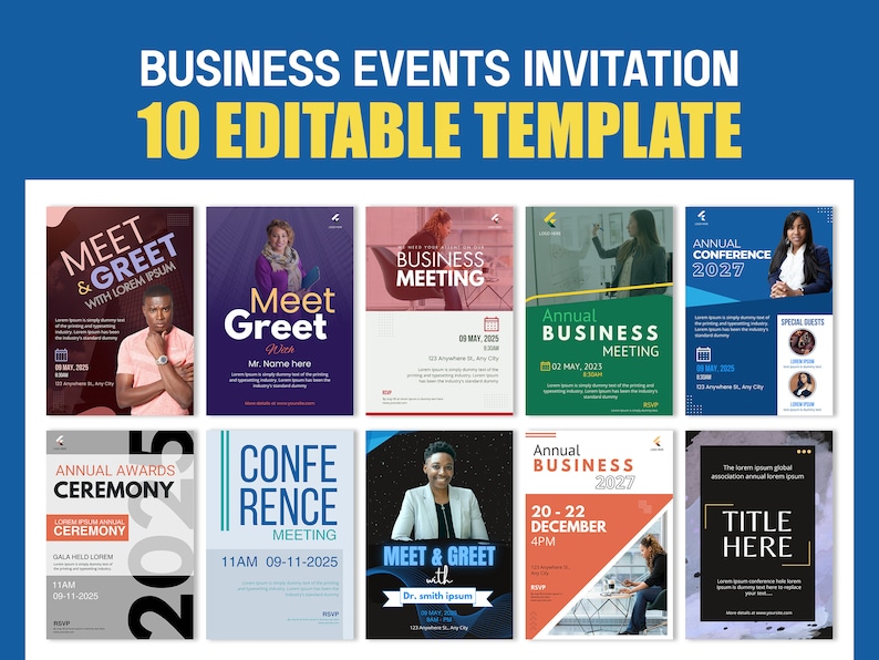 Business Events Invitation Template, Meet and Greet Flyer, Event ...