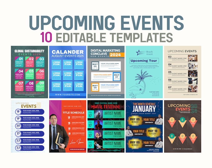 Editable Event Flyer Templates: Business Events, CANVA (A4, Digital ...