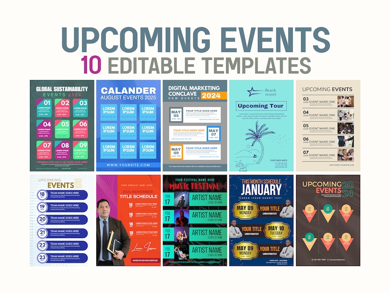 Editable Event Flyer Templates: Business Events, CANVA (A4, Digital ...