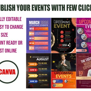 Editable Upcoming Events Templates: Canva Event Posters (digital ...