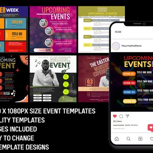 Instagram Event Templates: Editable Canva Social Media (digital ...