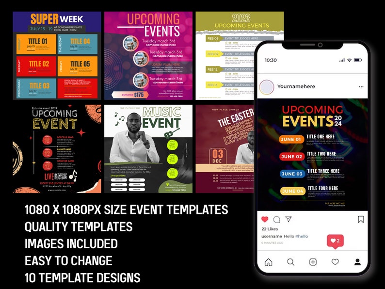 Instagram Event Templates: Editable Canva Social Media (digital ...